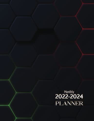 Monthly Planner 2022-2024: Three Year Planner Calendar Schedule Organizer - 36 Months | January 2022 to December 2024 | Planner / Diary / Journal with ... countdown date, moon phase | Hexagon style