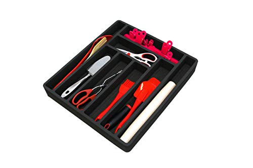 Polar Whale 4 Large Flatware Silverware Drawer Organizers for Cutlery Forks Knives Spoons Serving Utensils Non-Slip Premium Waterproof Tray Insert 16 x 18 Inches 8 Slot Extra Deep Set of 4