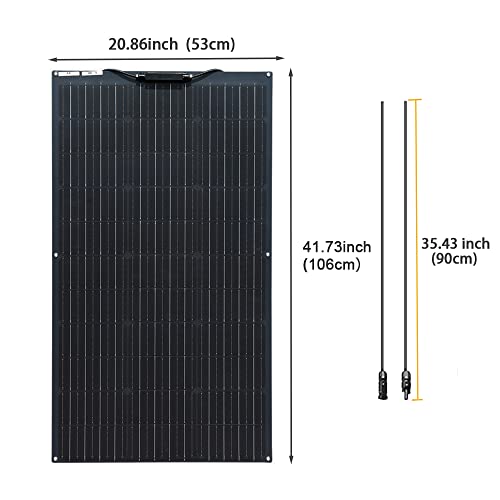 XINPUGUANG Flexible Solar Panel 100W 12V Solar Panel Kit Monocrystalline Cell,10A Charge Controller, Extension Cable,Alligator Clip Cable for Off Grid Boat rv Trailer (100W)