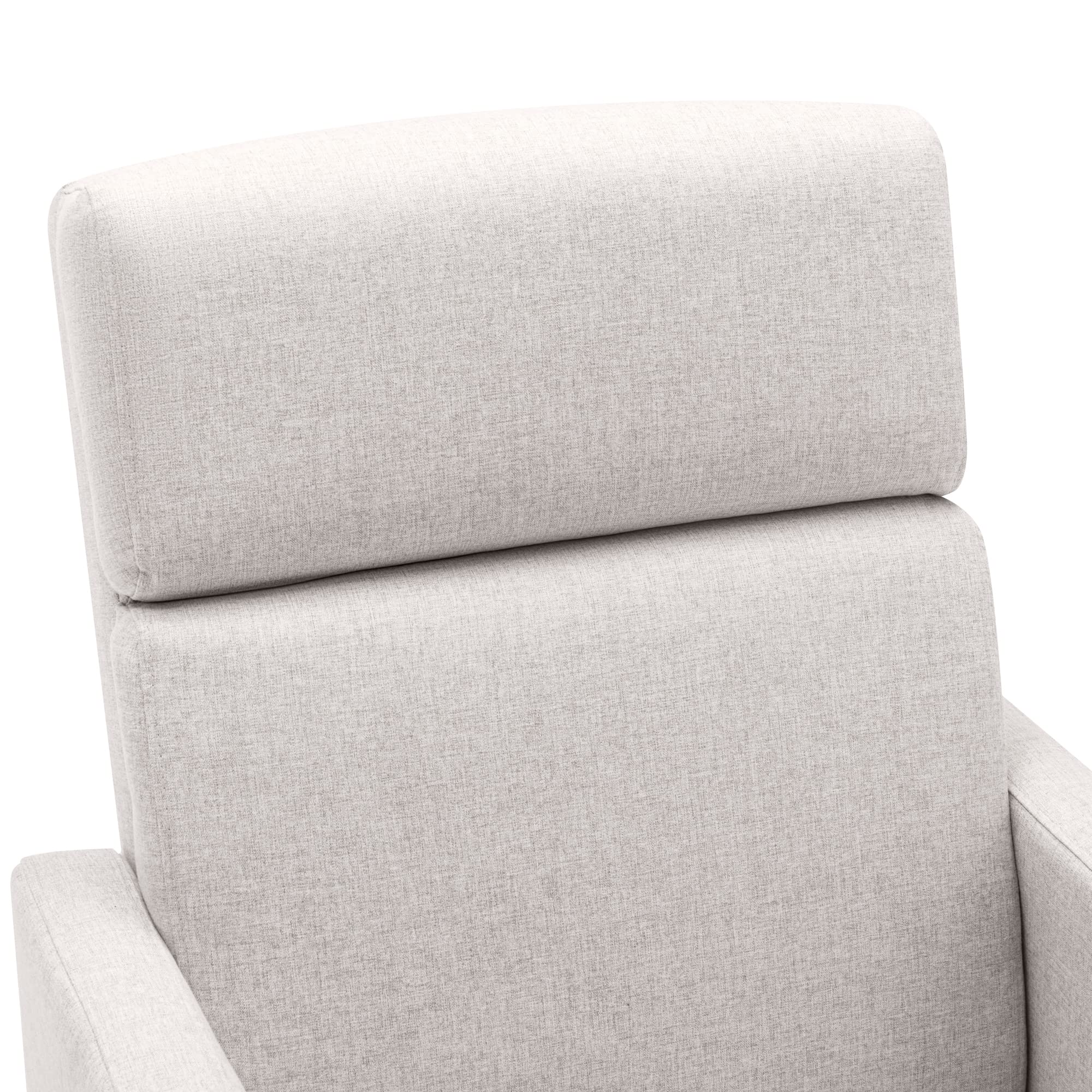 NCKMYB Modern Swivel Glider Recliner Chair, Linen Upholstered Reclining Sofa Chair Rocker Recliner for Living Room Home Office (Tan)