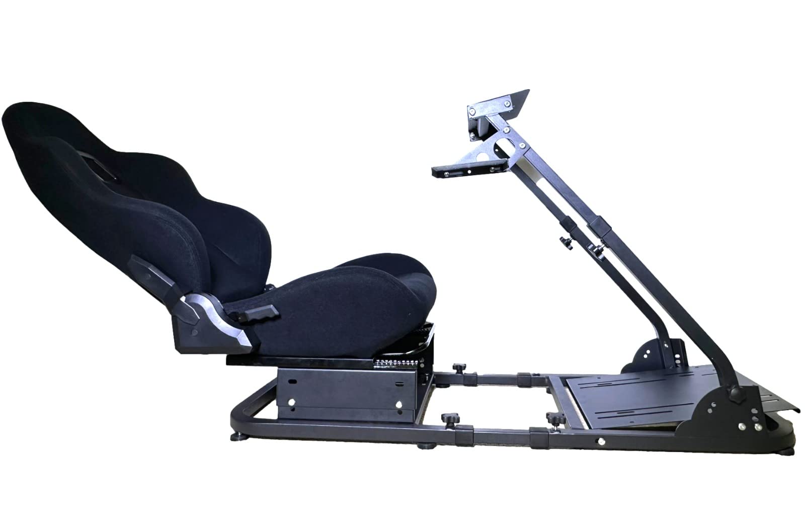 X-Factor Racing Wheel Simulator Cockpit Seat with Steering Wheel Stand and Gear Shifter Mount, Adjustable Seat, Fits Logitech, Thrustmaster, Fanatec Wheels, Compatible with Xbox One, PS4, PC Platforms