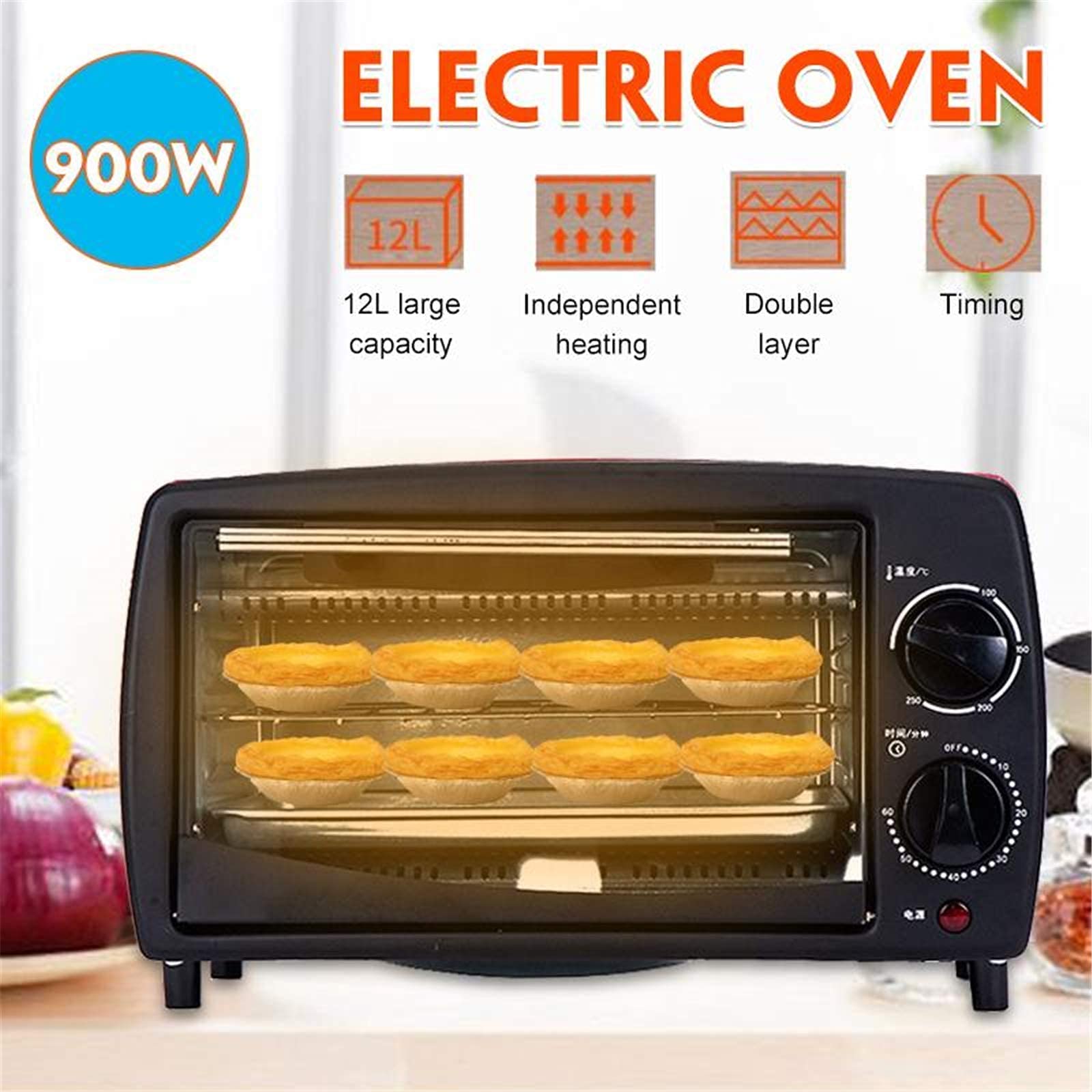 Microwave Oven in Silver Tact Built in Electric Single Oven Stainless Steel Premium Convection Halogen Oven Cooker Ideal for Roasting,Baking