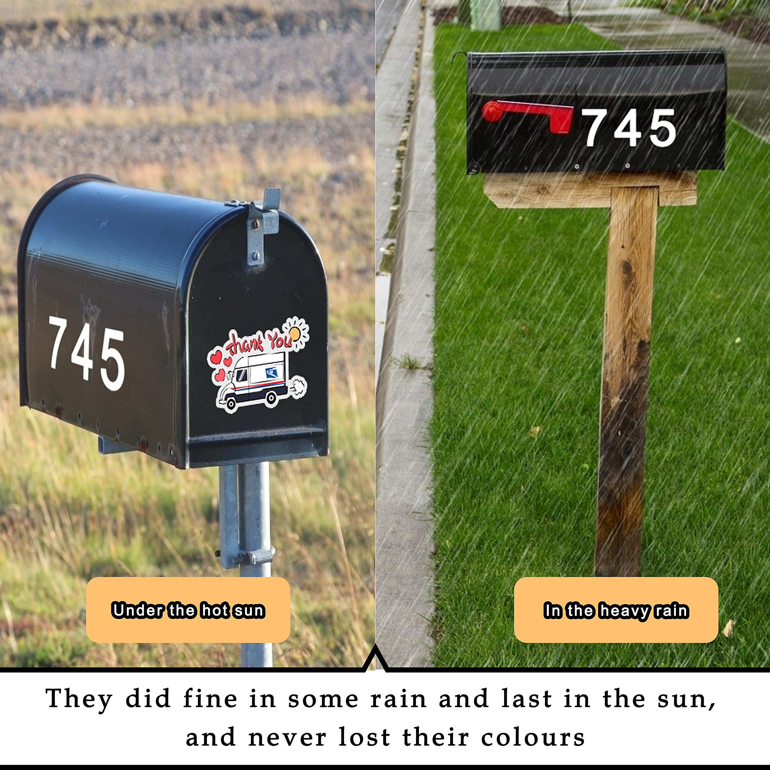 Thank You Mailbox Decal Stickers, Personalized Mailbox Stickers Postal Worker UPS Mailman Thank You Sticker with Mailbox Numbers