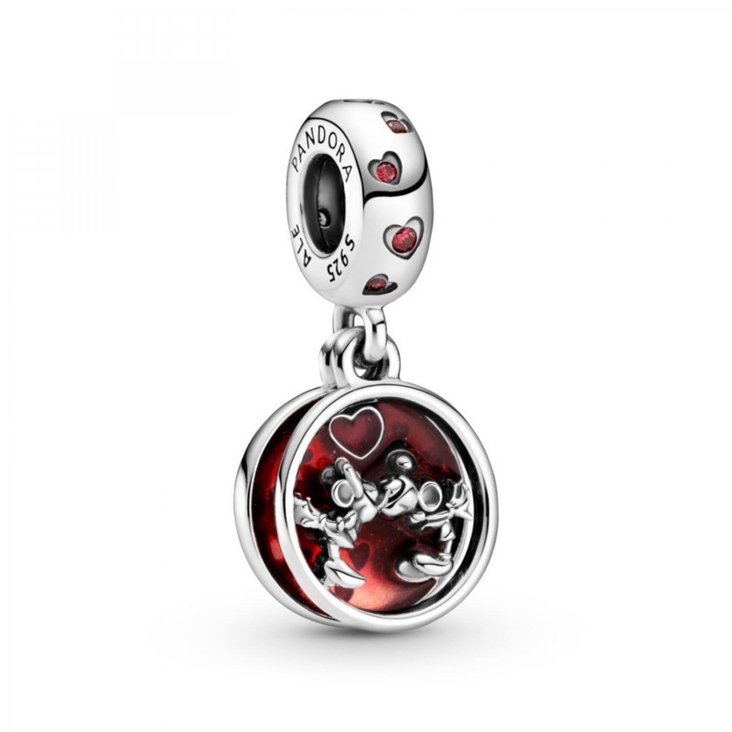PANDORA Disney Mickey Mouse & Minnie Mouse Love and Kisses Dangle Charm