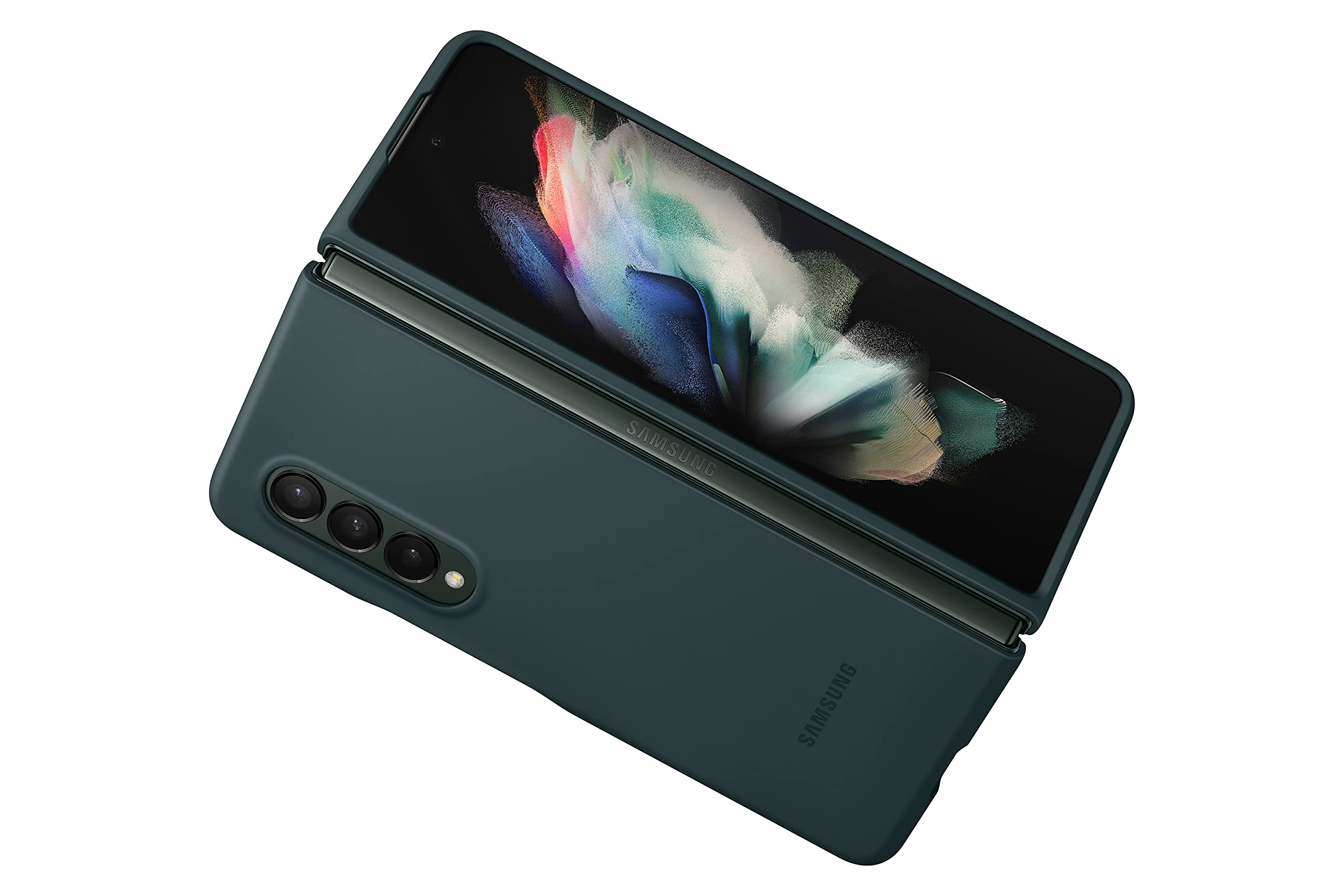 Samsung Electronics Galaxy Z Fold 3 Phone Case, Silicone Protective Cover, Heavy Duty, Shockproof Smartphone Protector, US Version, Green (EF-PF926TGEGUS)