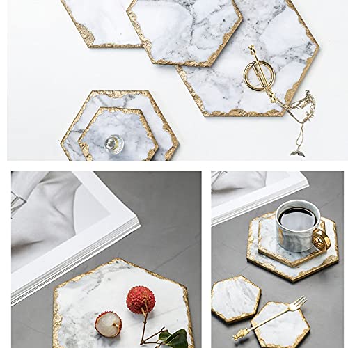 ORGJWD Marble Storage Tray Retro Jewelry Display Plate Cosmetic Organizer Food Container Tea Coffee Milk Serving Tray Gifts (Size : 10cm)