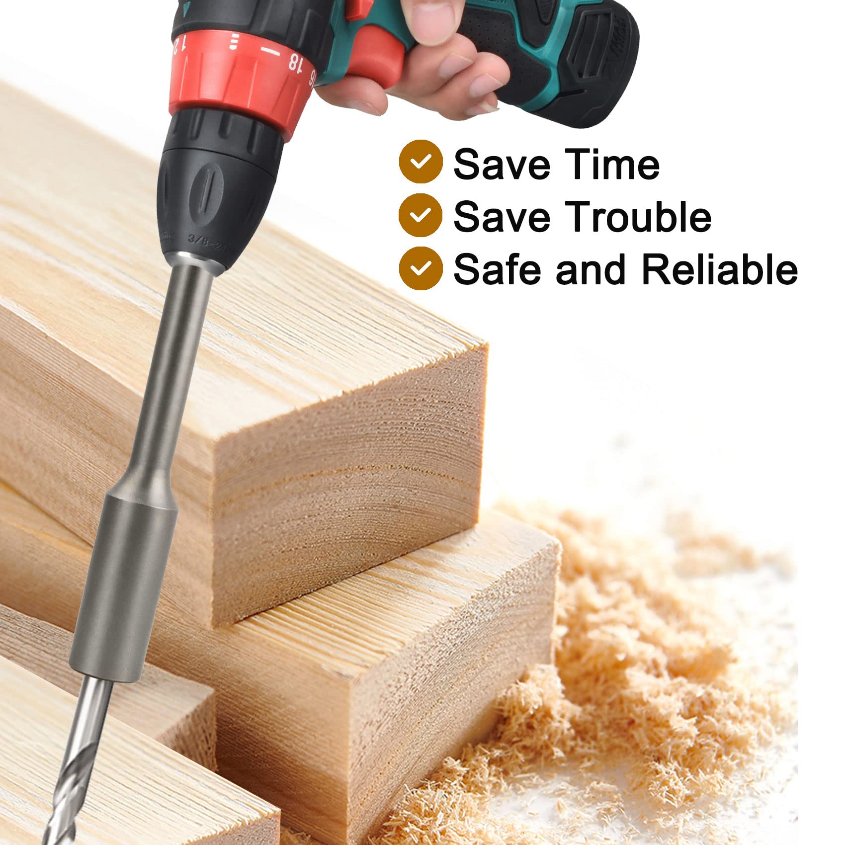 Werhoo SDS MAX Ground Rod Driver Compatible with Hilti/DeWalt/Bosch/Hitachi/Makita/Milwaukee SDS MAX Hammer Drills for 5/8inch & 3/4inch Grounding Rods (NOT Work with SDS Plus Hammer Drill)