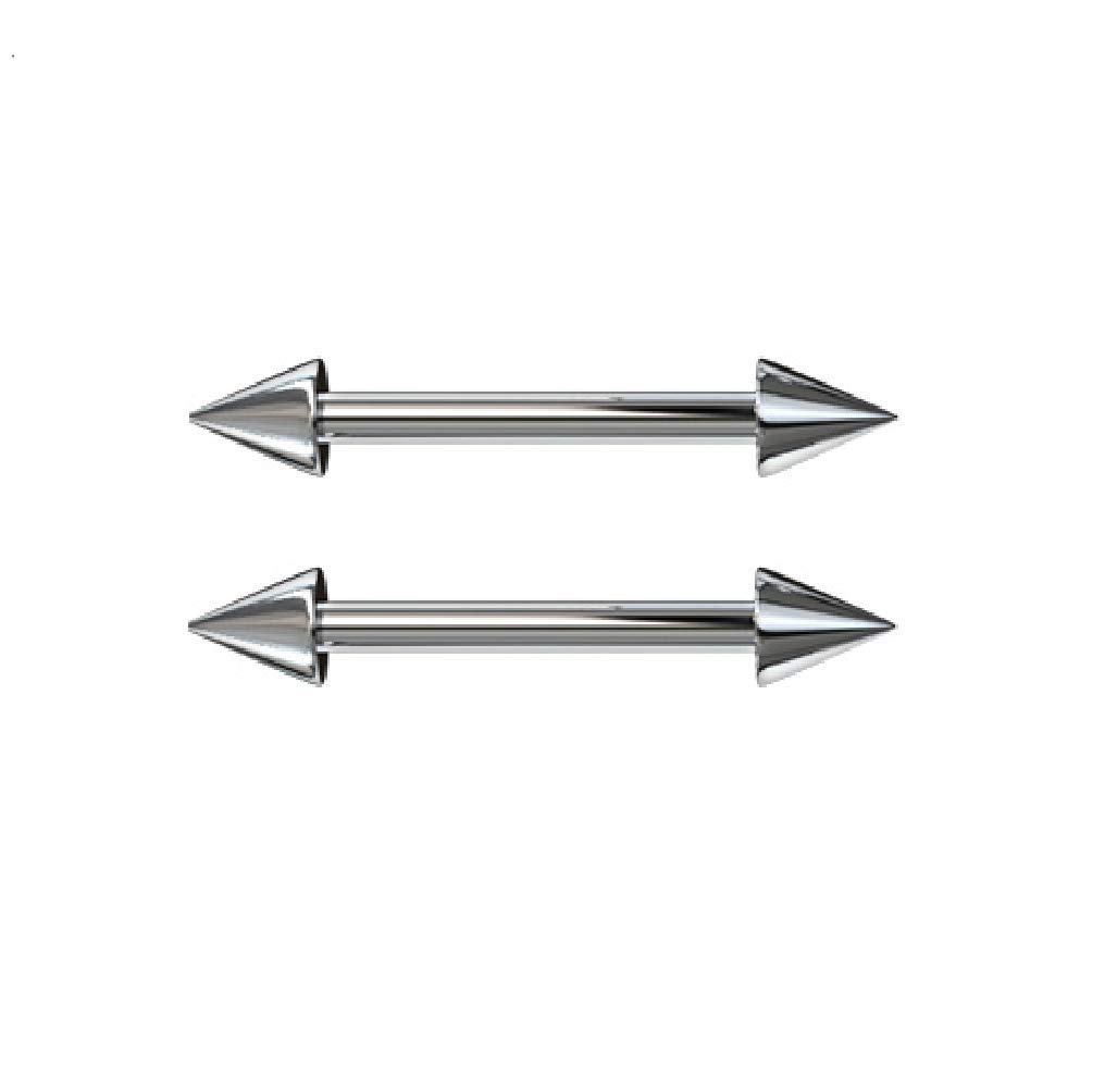 Pierced Owl 316L Stainless Steel Spiked Straight Barbells, Sold as a Pair (3/8" (10mm) length)