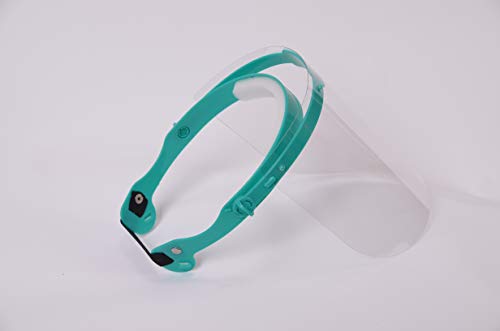 MOOGCO Face Shield - Reusable Plastic Face Shield with Sponge Headband and Anti-Fog (1, TURQUOISE)