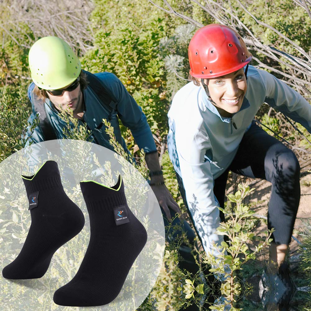 RANDY SUN Ankle Athletic Socks, Breathable Waterproof Basketball Running Golf Tennis Cycling Socks, 1 Pair-Black Small