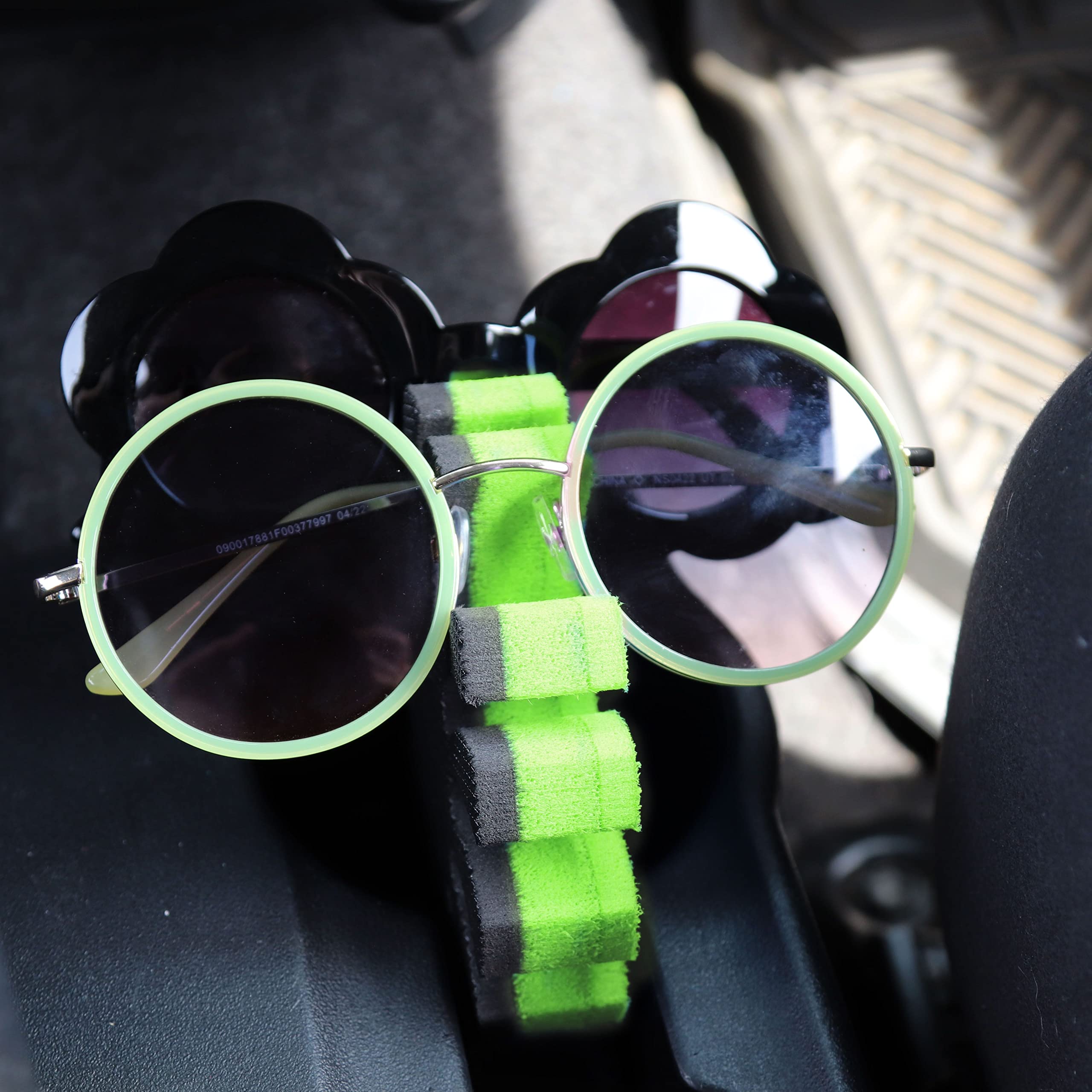 Polar Whale Spiral Car Cup Sunglasses Holder Insert Universal Expander Extender Keeps Small Items Organized Green and Black High Density Foam