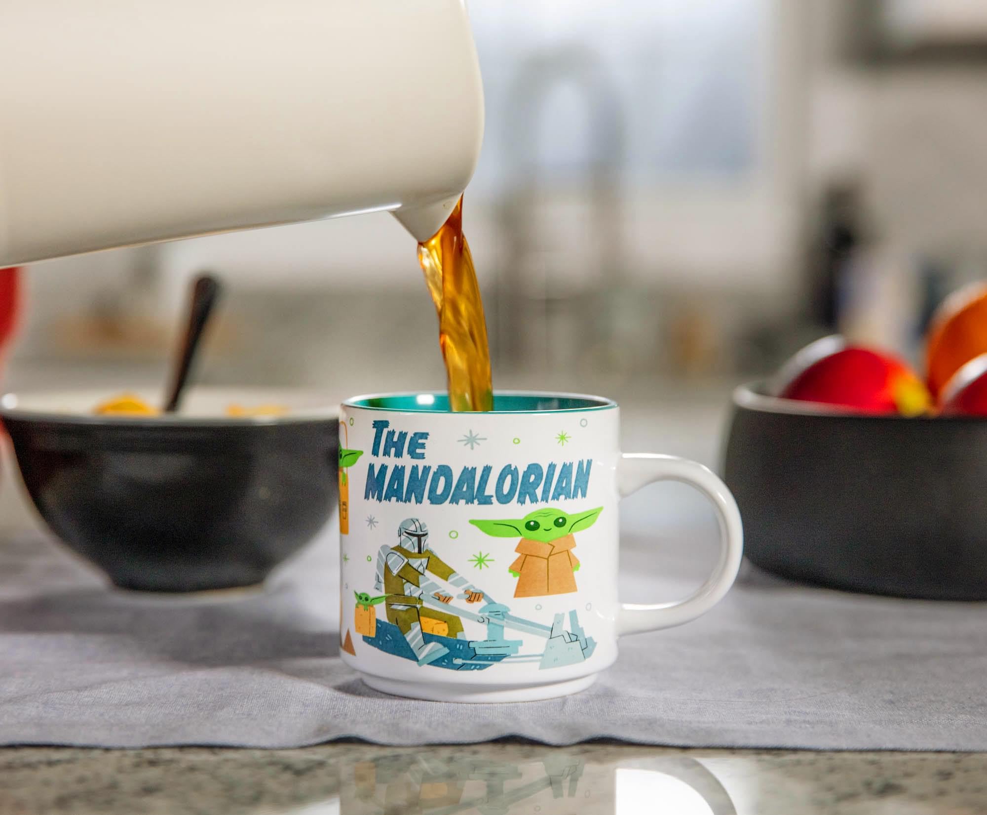 Silver Buffalo Star Wars: The Mandalorian Cartoon Grogu Ceramic Mug | Holds 13 Ounces