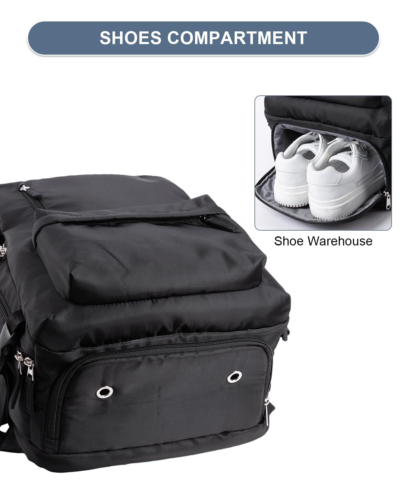 MOYYI Large Travel Backpack for Women 40L Carry on Fit 17inch Laptop Airplanes Approved Personal Item Size Suitcase for Daypack Hiking
