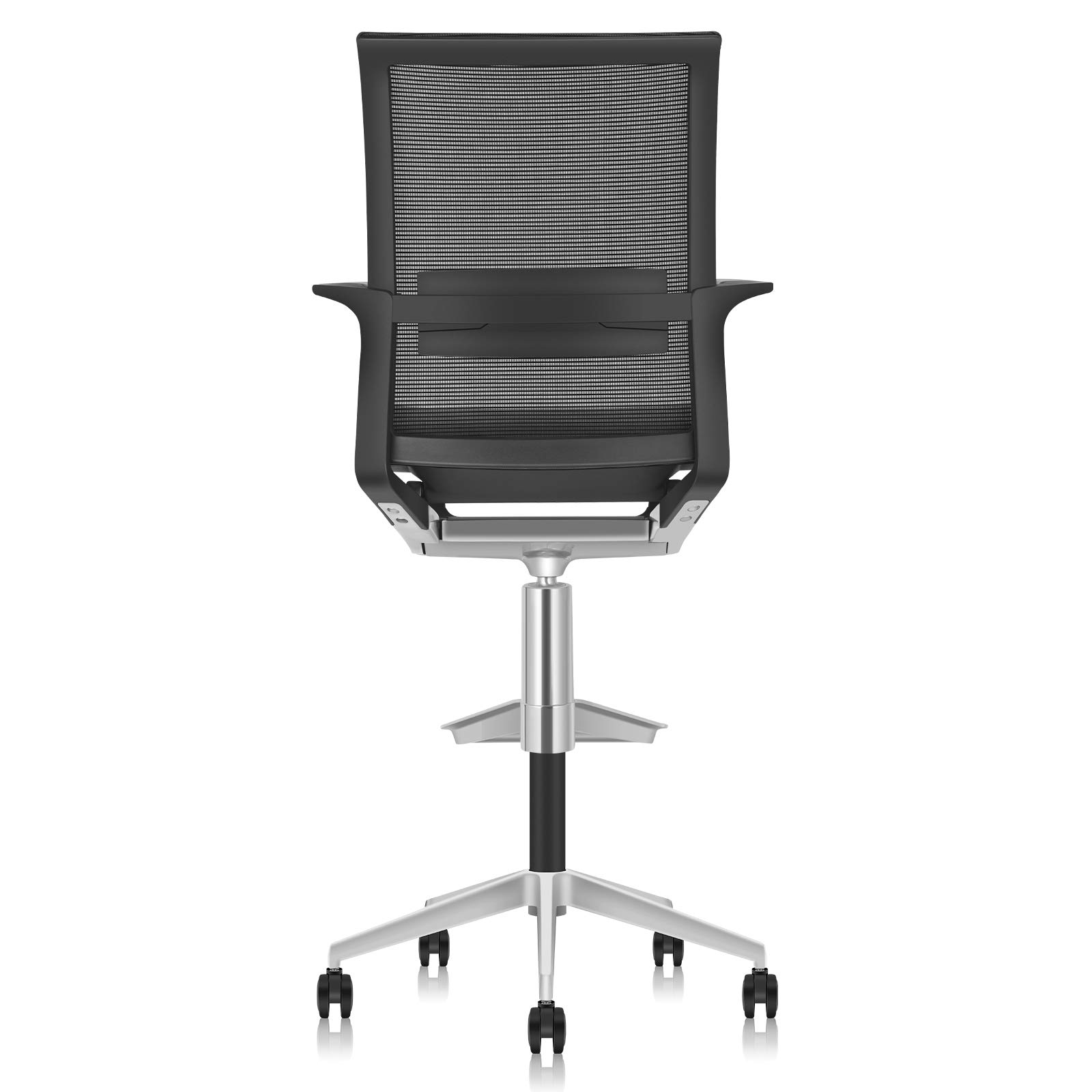 MOOJIRS Ergonomic Drafting Chair | with Adjustable Seat Height and Foot Rest | Breathable Mesh Fabric | All Aluminum Alloy Base with Multi-Direction Casters | for Standing Desk