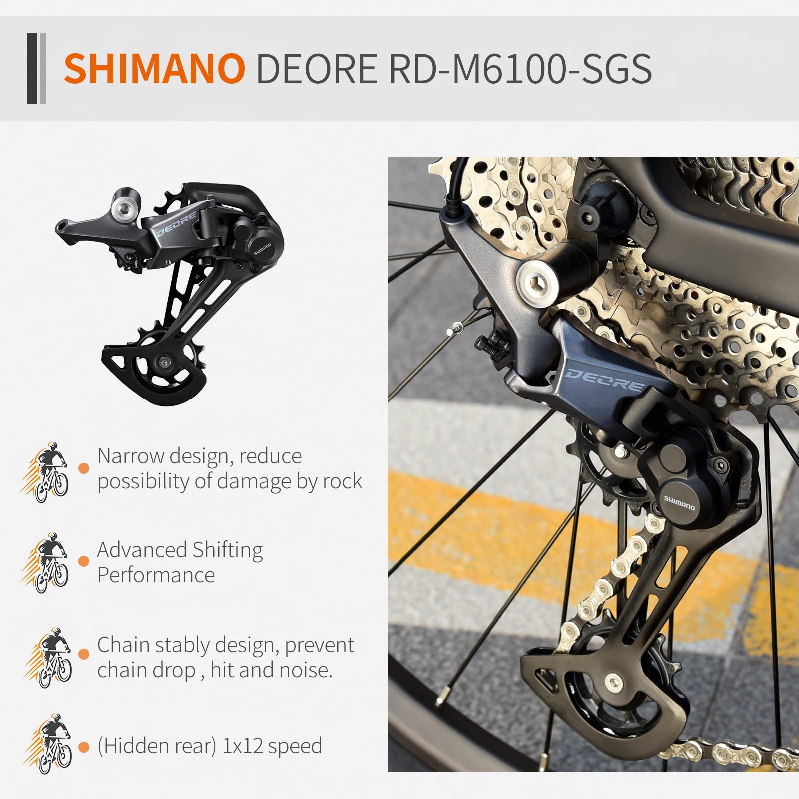 SAVADECK Carbon Fiber Mountain Bike, Deck 6.1 Carbon Frame 27.5/29 Inch Wheels Mountain Bicycle, 12 Speeds Hydraulic Disc Brake MTB Bicycle with DEORE Groupset (Black Blue, 29x21'')