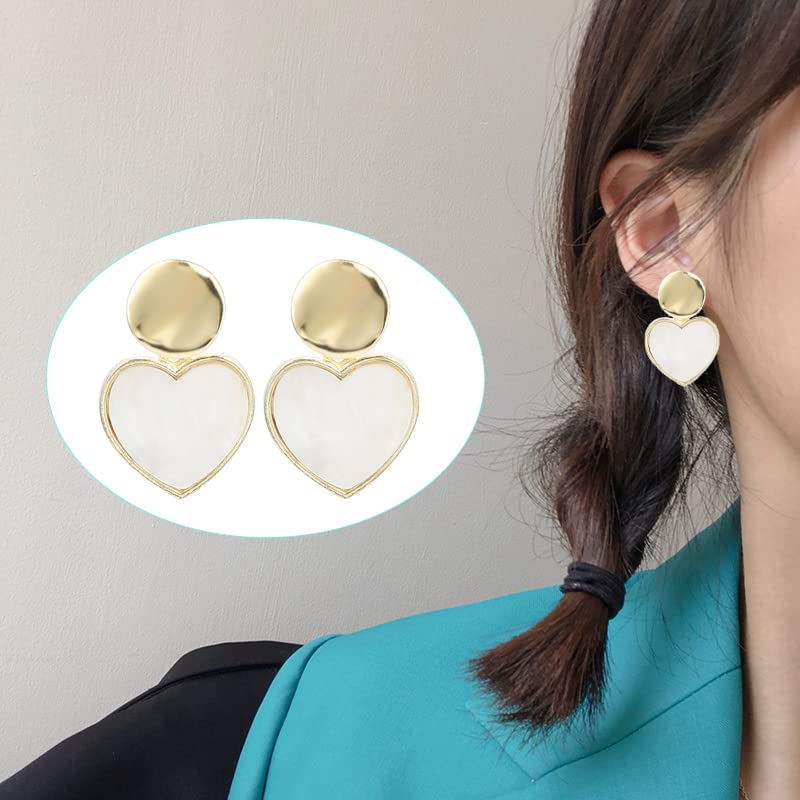 WAINIS 12 Pairs Statement Drop Dangle Earrings for Women Geometric Shell Round Dangle Drop Earrings Fashion Jewelry Gift