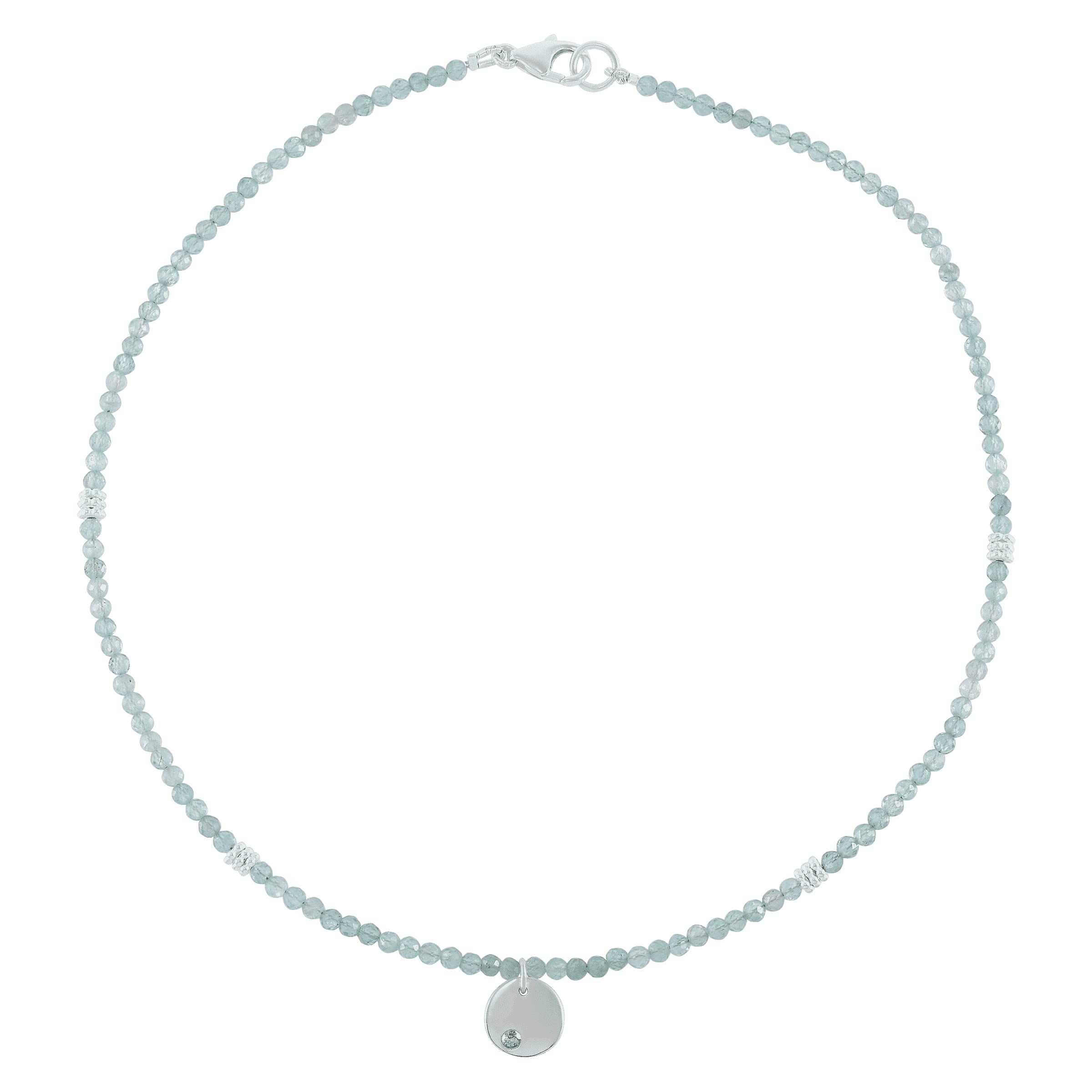 Silpada 'Horizon By the Sea' Aquamarine and Cubic Zirconia Pendant Necklace in Sterling Silver, 16"