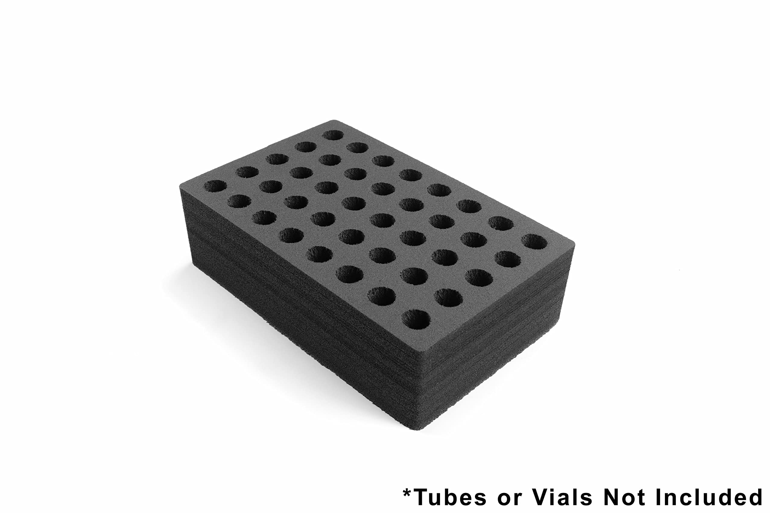 Polar Whale Test Tube Rack Durable Black Foam Storage Holder Organizer Stand Transport Holds 40 Tubes Fits up to 20mm Diameter