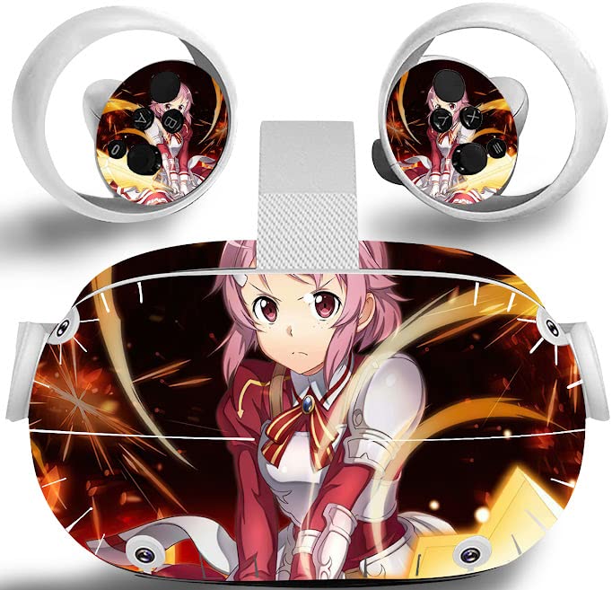 Oculus Quest 2 VR Headset and Controller Sticker - Online Game Anime - Vinyl Decal Skin for VR Headset and Controller, Virtual Reality Protective Accessories