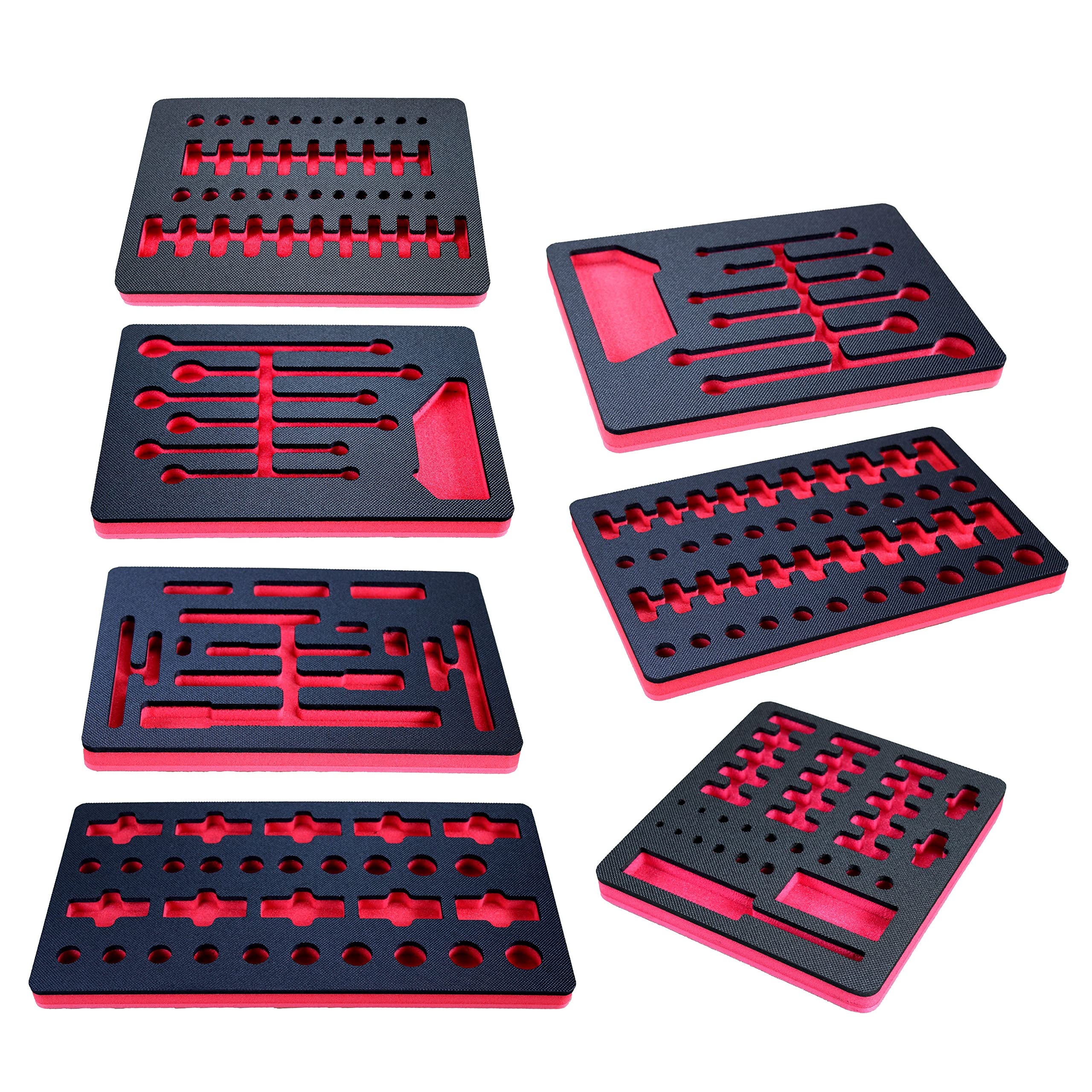 Polar Whale Tool Drawer Organizer Inserts Fits DEWALT 247 Piece Mechanics Set Red and Black Durable Foam Trays Holds Many Tools and Accessories ONLY for DWMT81535 Fits Most Cabinet and Chest Drawers