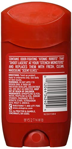 Old Spice High Endurance Original Scent Men's Deodorant, 2.25 Oz (Pack of 6), Red