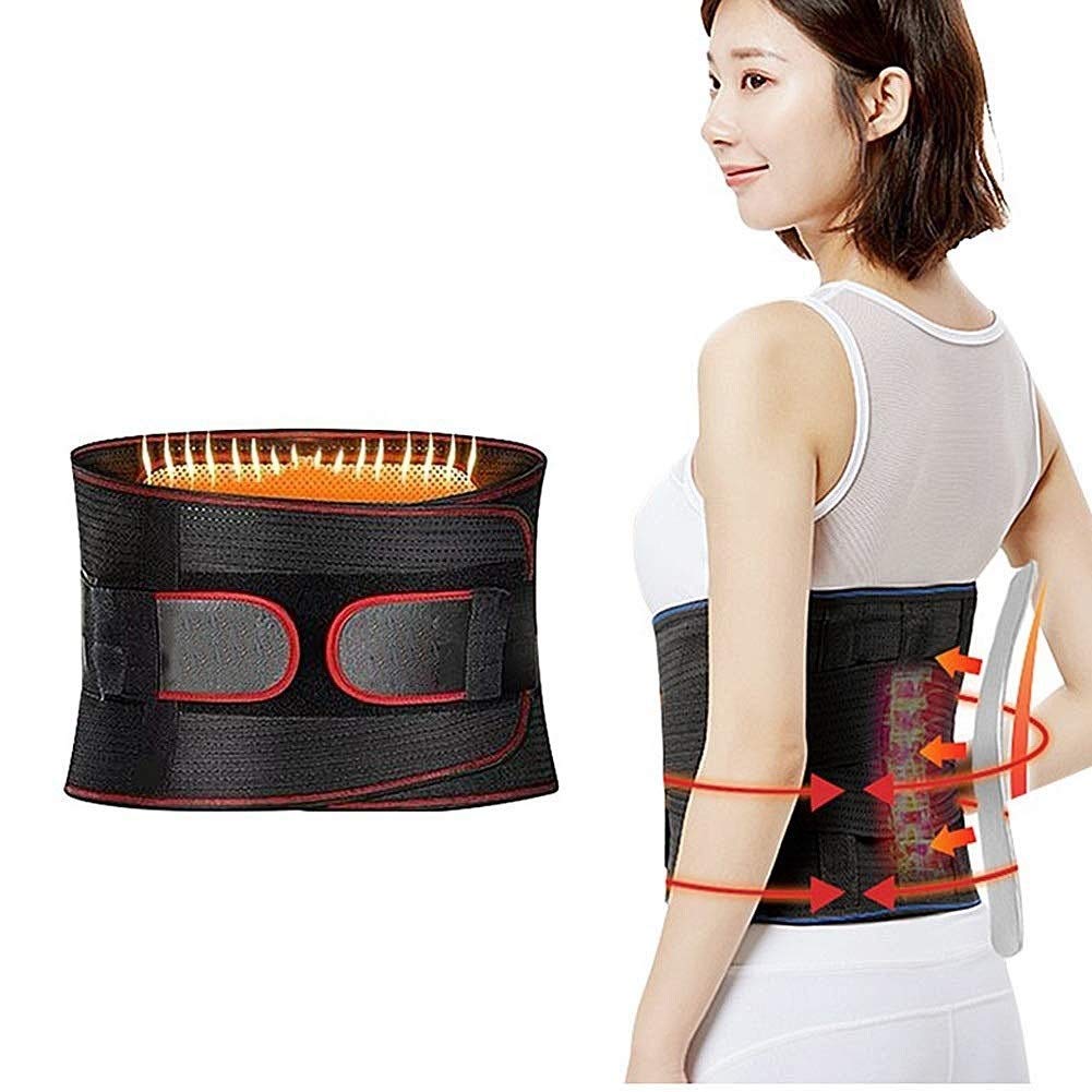 TANGIST Back Support Self-heating Lumbar Brace Belt Magnet Therapy For Men Women Lower Back Relief Pain & Prevent Injury (Size : S)