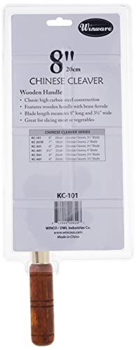 Winco Blade Chinese Cleaver w/ wooden handle – blade 8”x3 ½” overall length 12 ½”
