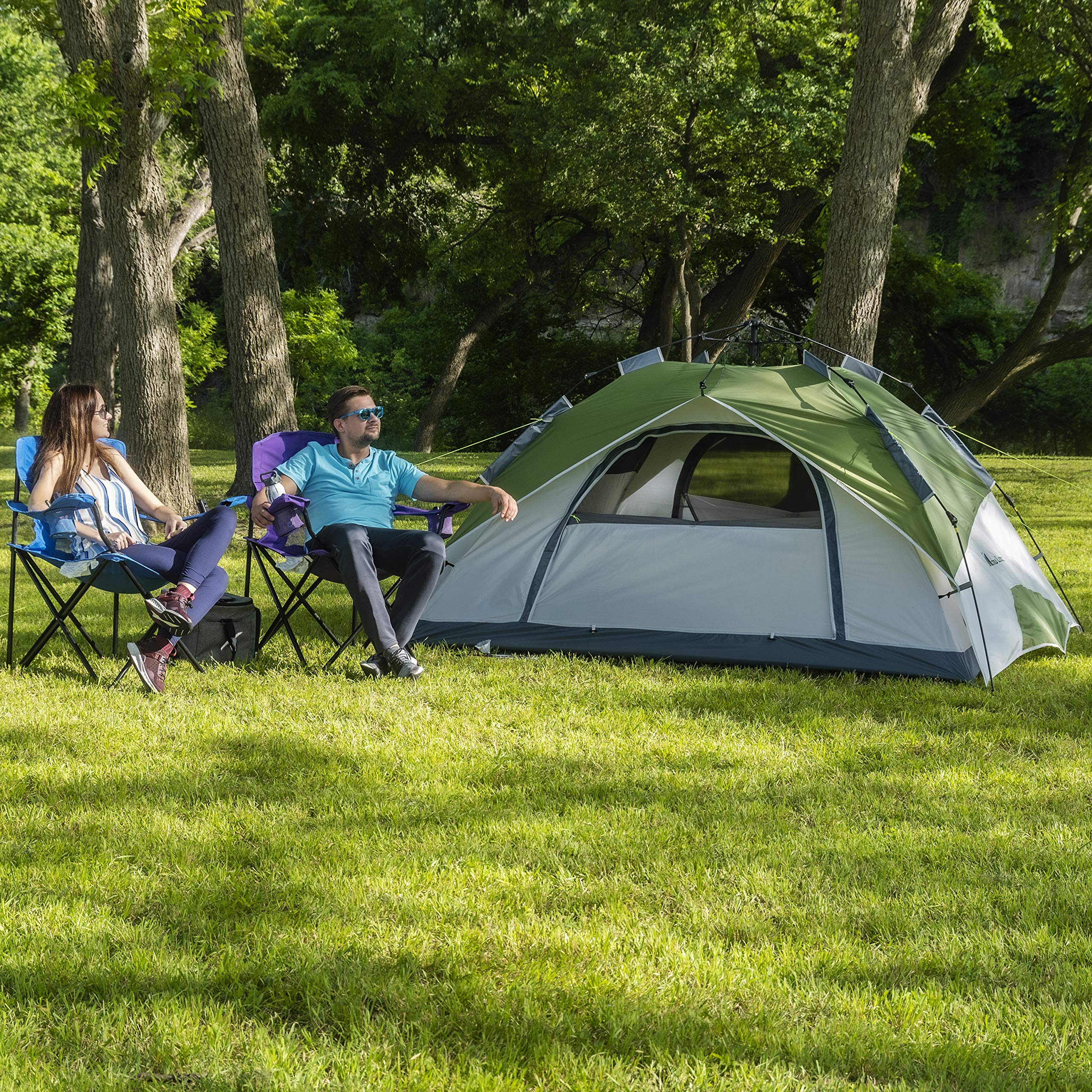 Moon LENCE Pop Up Tent Family Camping Tent 4 Person Tent Portable Instant Tent Automatic Tent Waterproof Windproof for Camping Hiking Mountaineering