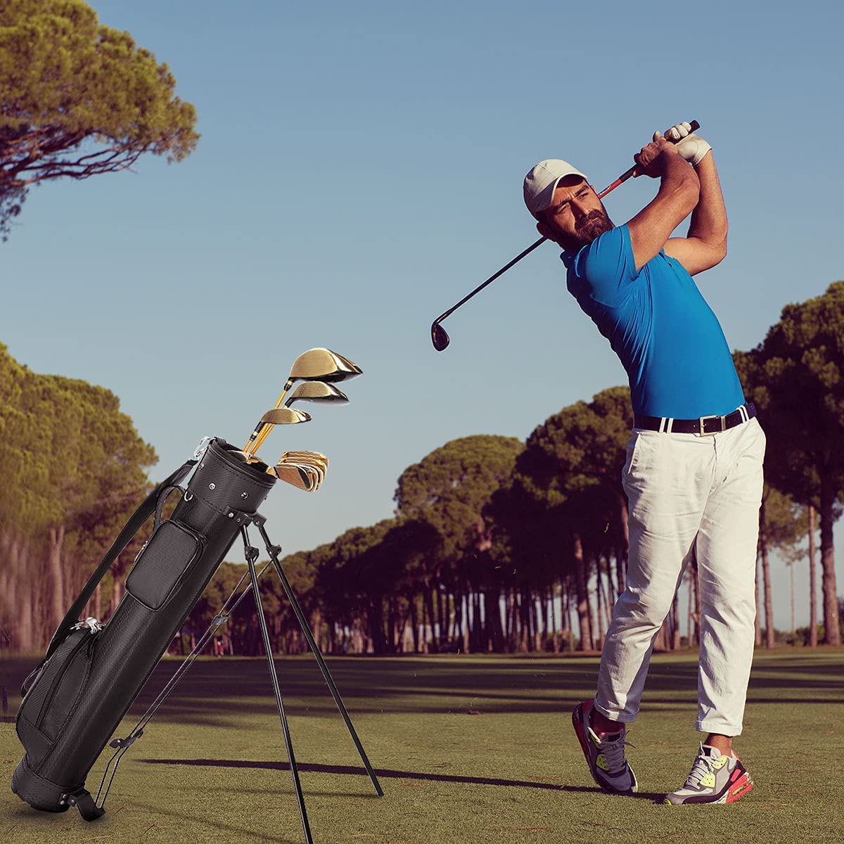 Pitch Golf Bag Golf Club Bags for Men Lightweight Golf Stand Bag Easy to Carry & Durable