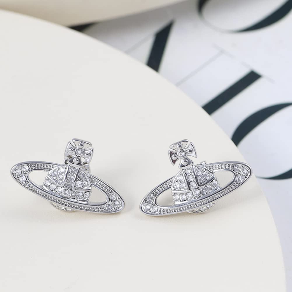 Silver Saturn Earrings Saturn Planet Earrings Space Earrings Saturn Planet Jewelry Gifts for Women