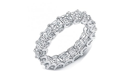 NYC Sterling 4MM Asscher Cut Cubic Zirconia Eternity Wedding Band (6)