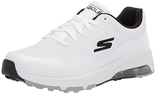 Skechers Mens Go Skech-air Dos Relaxed Fit Golf Shoe, White/Black, 11
