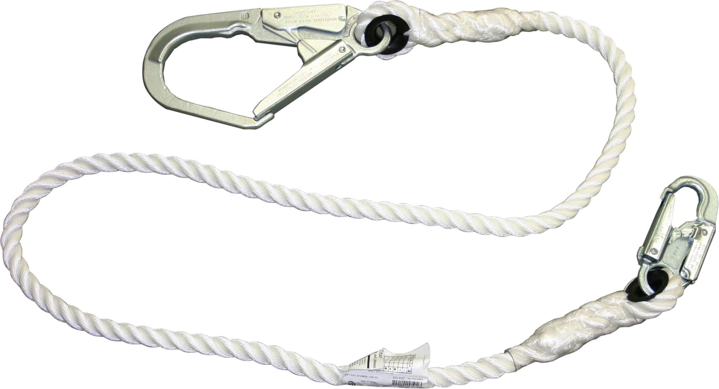 Miller Titan by Honeywell T9112R/6FTWH 6-Feet Rope Positioning and Restraint Lanyard with 2-1/4-Inch Locking Rebar Snap Hook