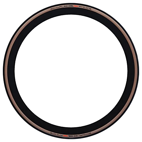 Schwalbe - Pro One Road Race Tubeless Folding Bike Tire | 700c x 25 | Black/Tan Sidewall, Single Tire