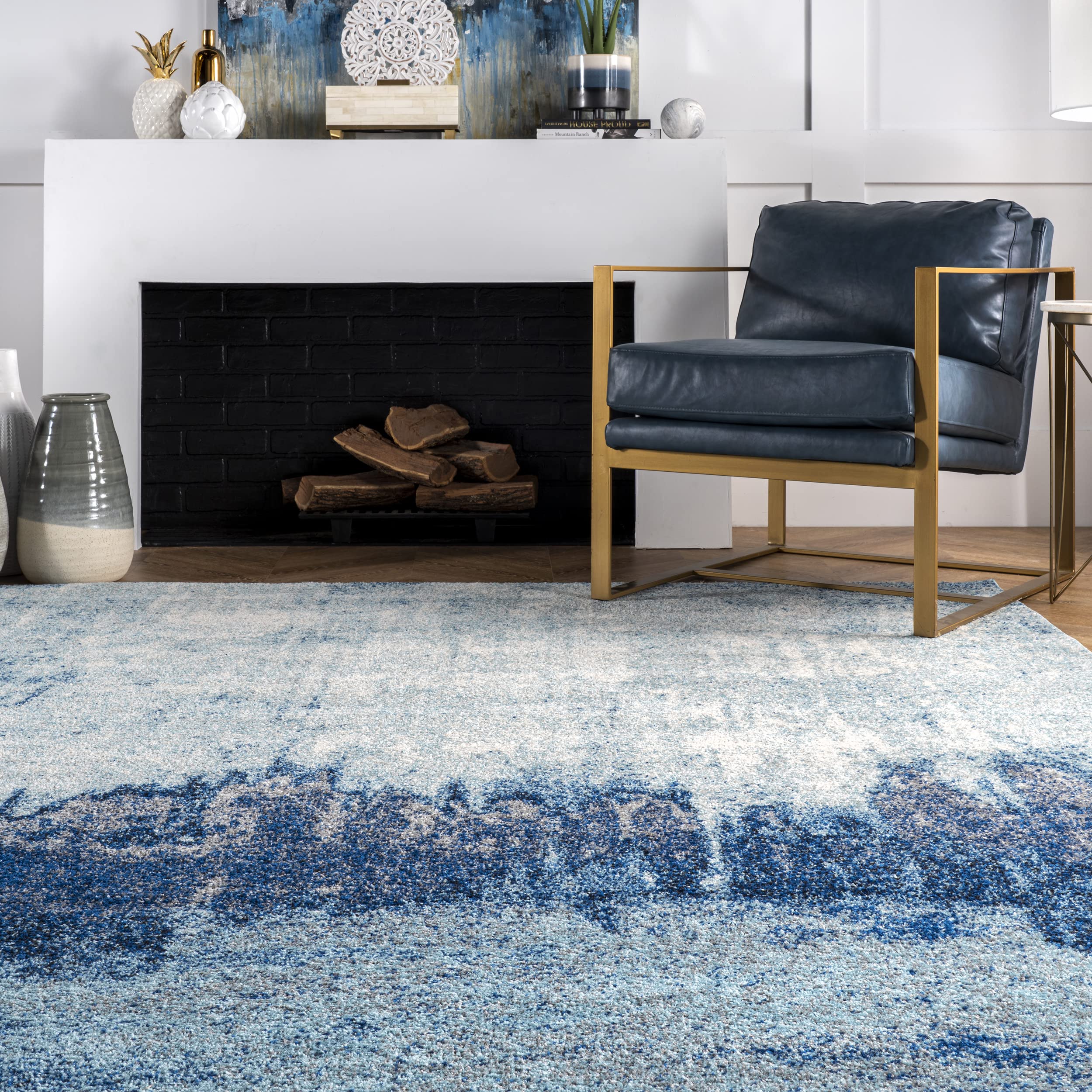 nuLOOM Alayna Abstract Waterfall Area Rug, 9x12, Blue