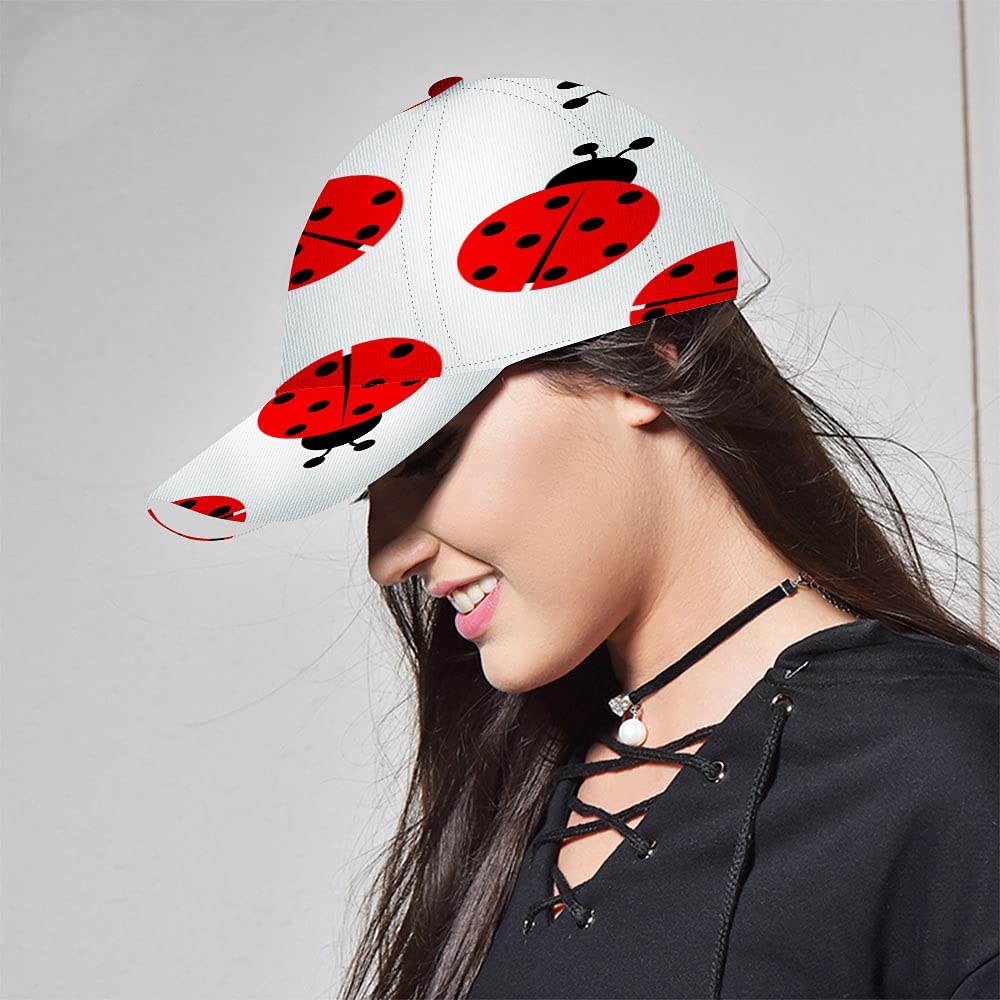 Swono Ladybug Baseball Cap Adjustable Sun Hat for Outdoor Men Women