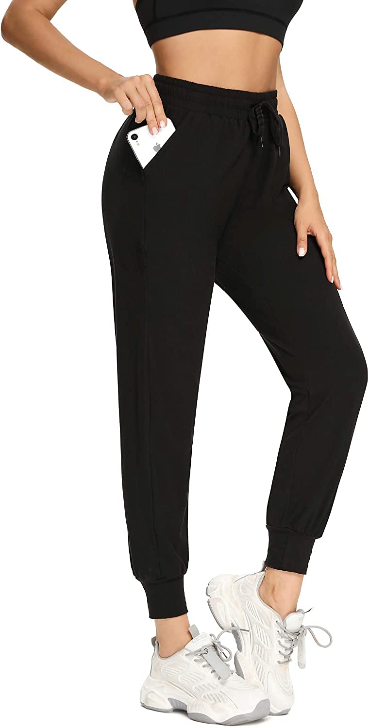 Sweatpants for Women-Womens Joggers with Pockets Lounge Pants for Yoga Workout Running (Medium, No Fleece Lined-Grey)