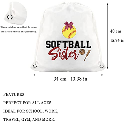 WCGXKO Softball Gift Softball Sister Backpack Softball Team Gift Girls Softball Enthusiasts Softball-Themed Gifts (Softball Backpack)