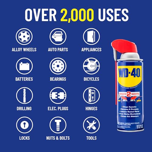 WD-40 Multi-Use Product and WD-40 Specialist Silicone Lubricant Combo Pack, Smart Straw Sprays 2 Ways, WD-40 Original Formula 12oz and Water-Resistant Silicone 11oz (Pack of 2)