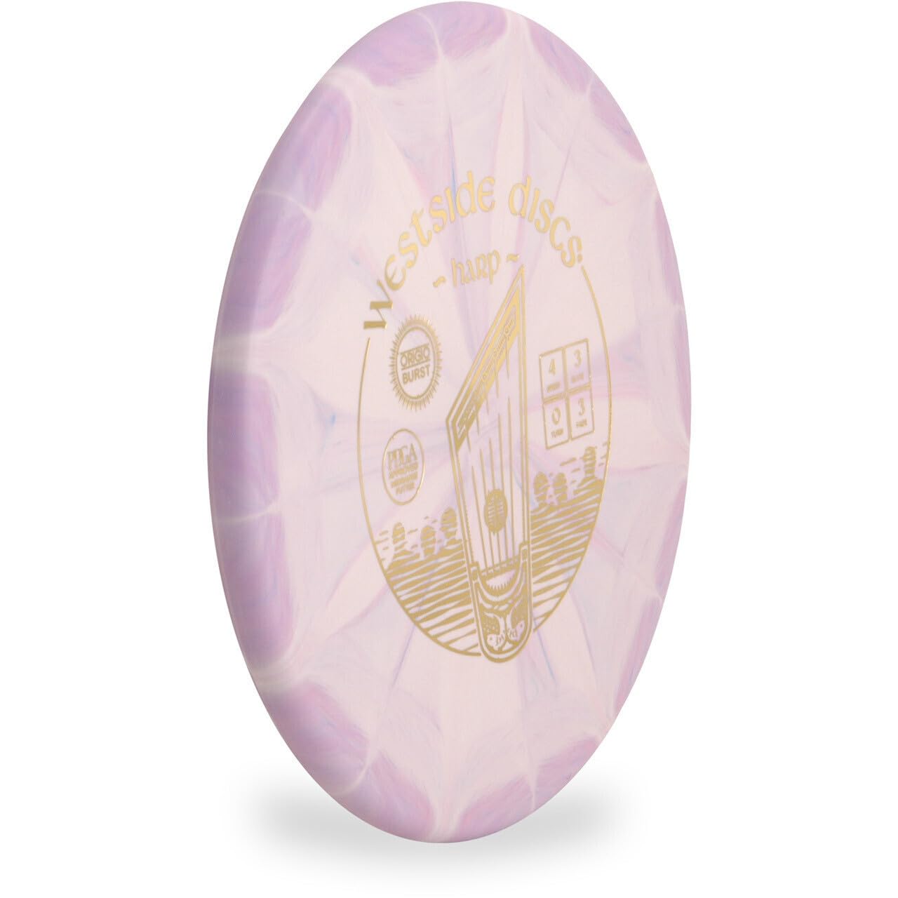 Westside Discs Harp (Origio Burst) Putter & Approach Golf Disc, Pick Weight/Color [Stamp & Exact Color May Vary] Grayish Swirly 173-174 Grams