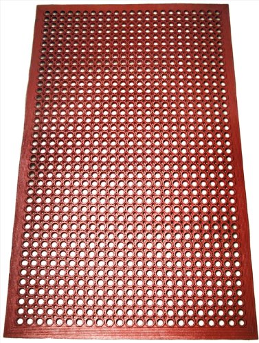 New Star Foodservice 533517 Commercial Grade Grease Resistant Anti-Fatigue Rubber Floor Mat, 36" x 60", Black