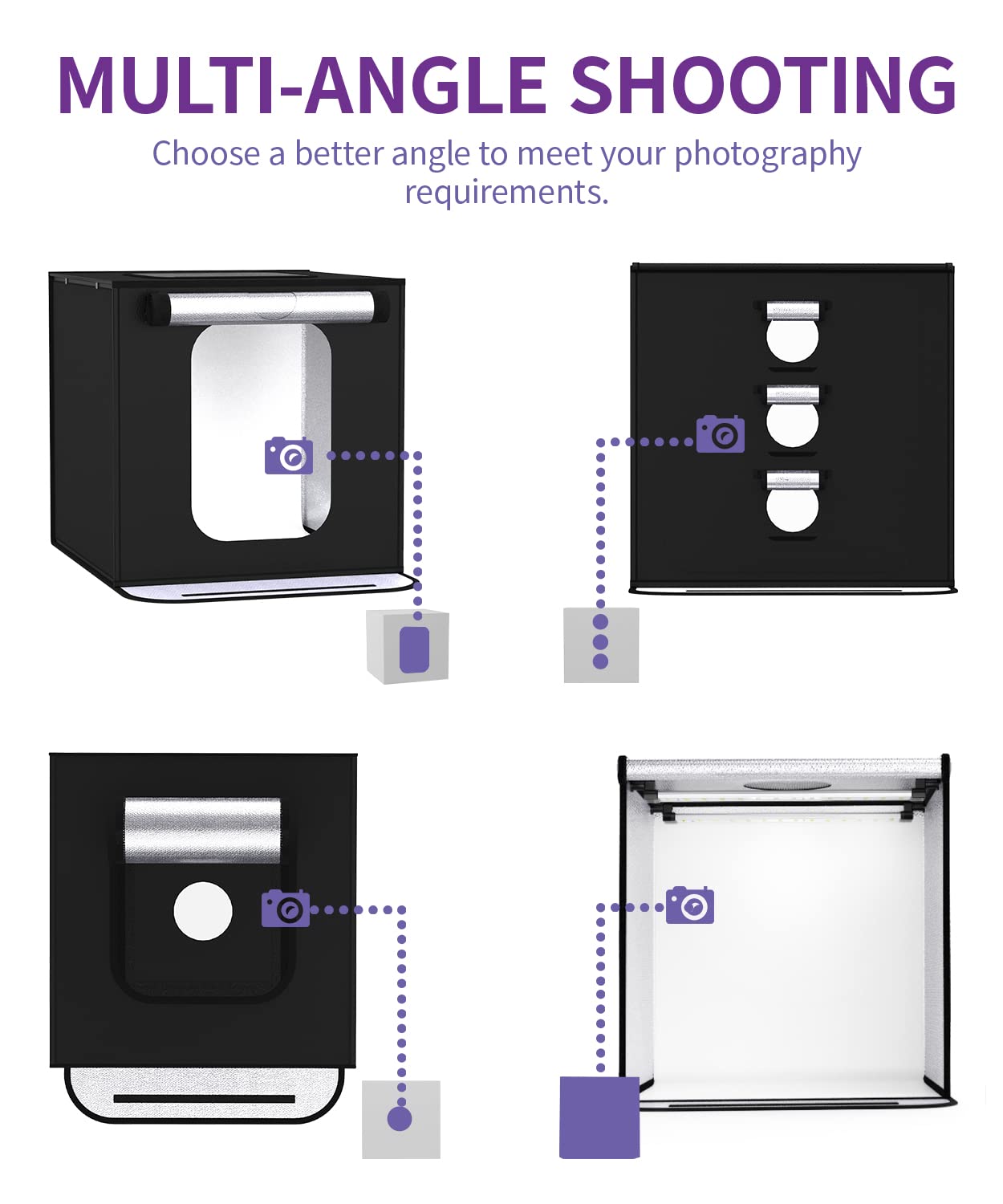 Photo Light Box 8 PCS Backdrops, SAMTIAN 24"/60cm Professional Studio Box Folded Shooting Tent 126 LED Lights with Continuous Lighting Portable Booth Table Top Photography Lighting Kit