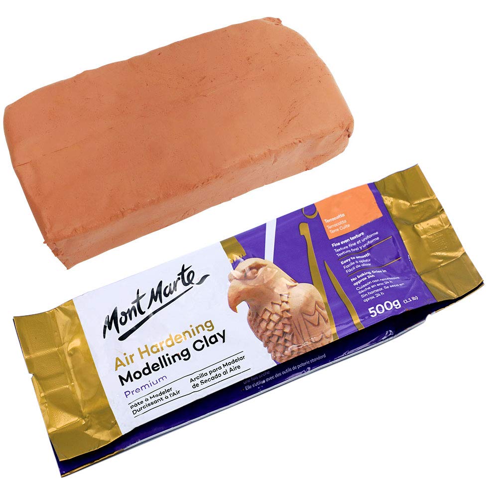 Mont Marte Premium Air Hardening Clay, White, 3PACK, 1500g (3.3lb), No Baking Required