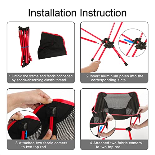 SY Camping Chair Lightweight Folding Camping Backpack Chair