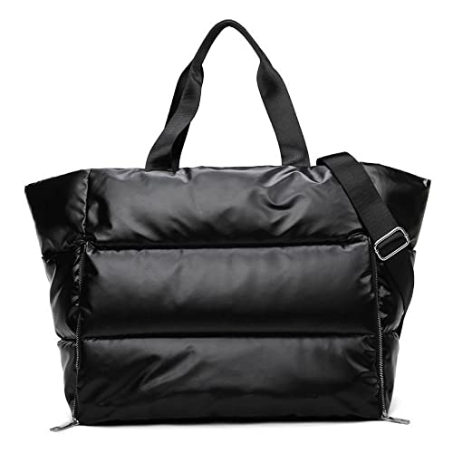 sweet dreams Womens Puffer Tote Bag–Fashion Utility Weekender–Extra Large Black