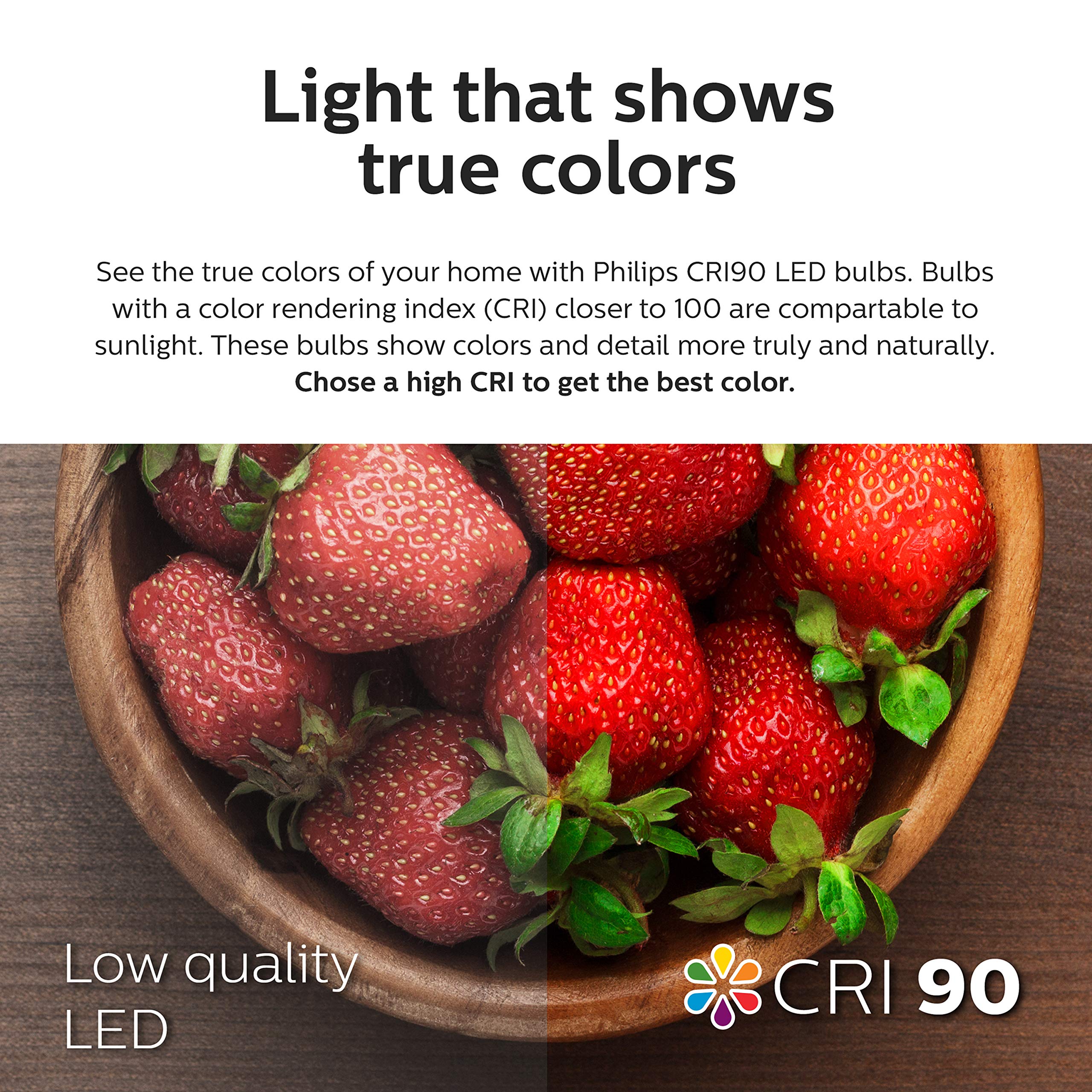 Philips LED Flicker-Free Dimmable A19 Light Bulb, EyeComfort Technology, 800 Lumen, Daylight (5000K), 8.5W=60W, E26 Base, Title 20 Certified, 8-Pack