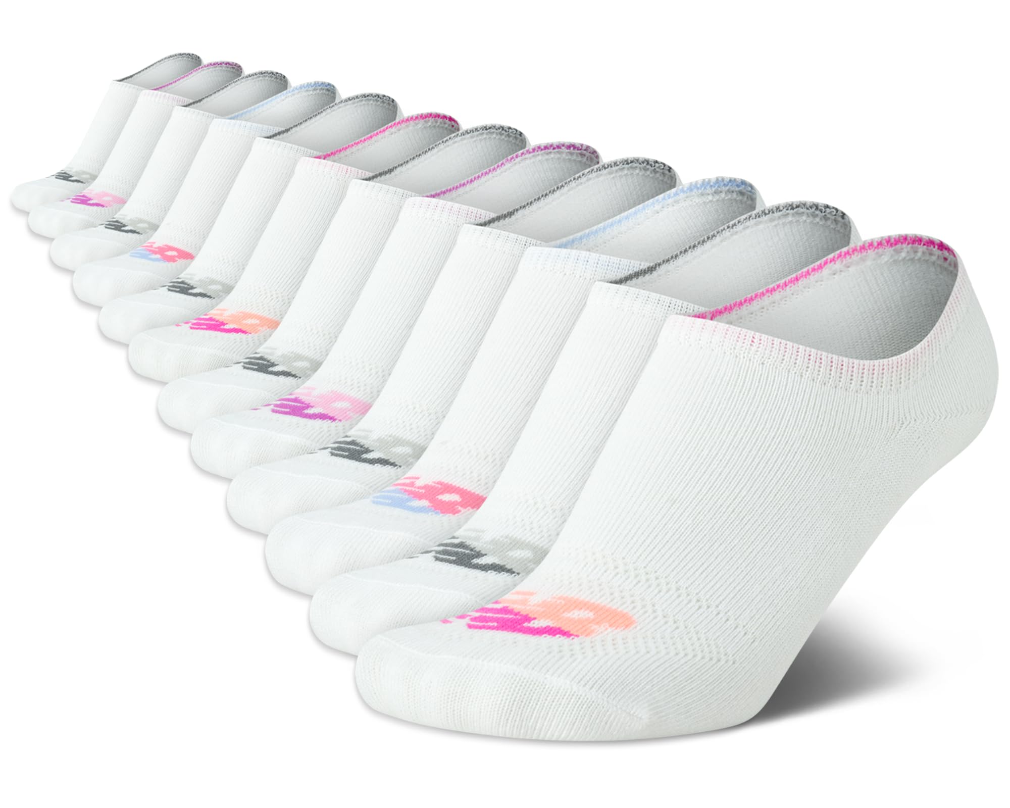 New Balance Women's Athletic Socks - Cushion No Show Liner Socks (12 Pack), Size Shoe Size 4-10, Black Mesh