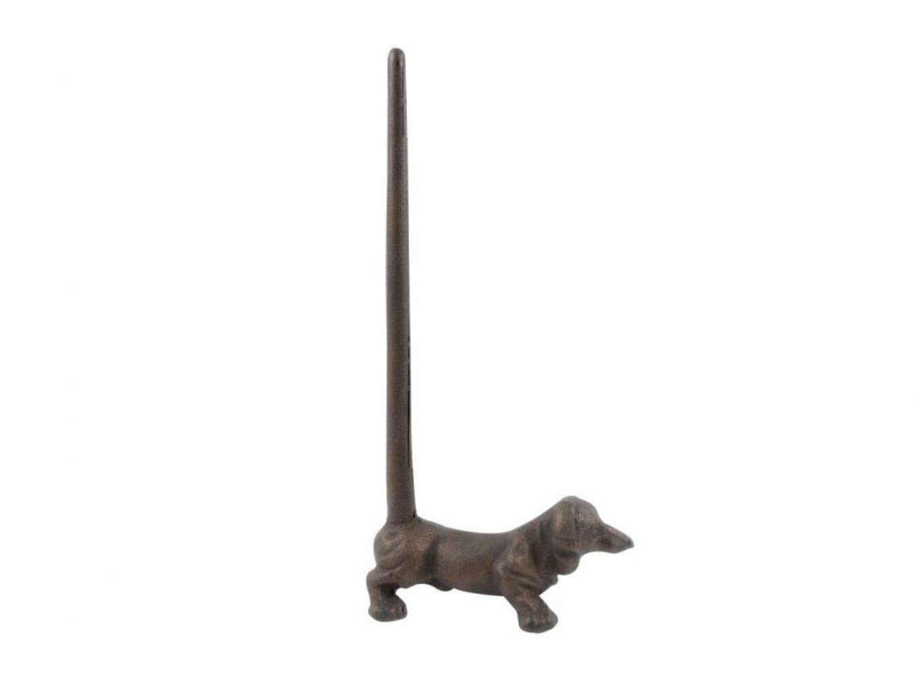Rustic Copper Cast Iron Dog Paper Towel Holder 12"