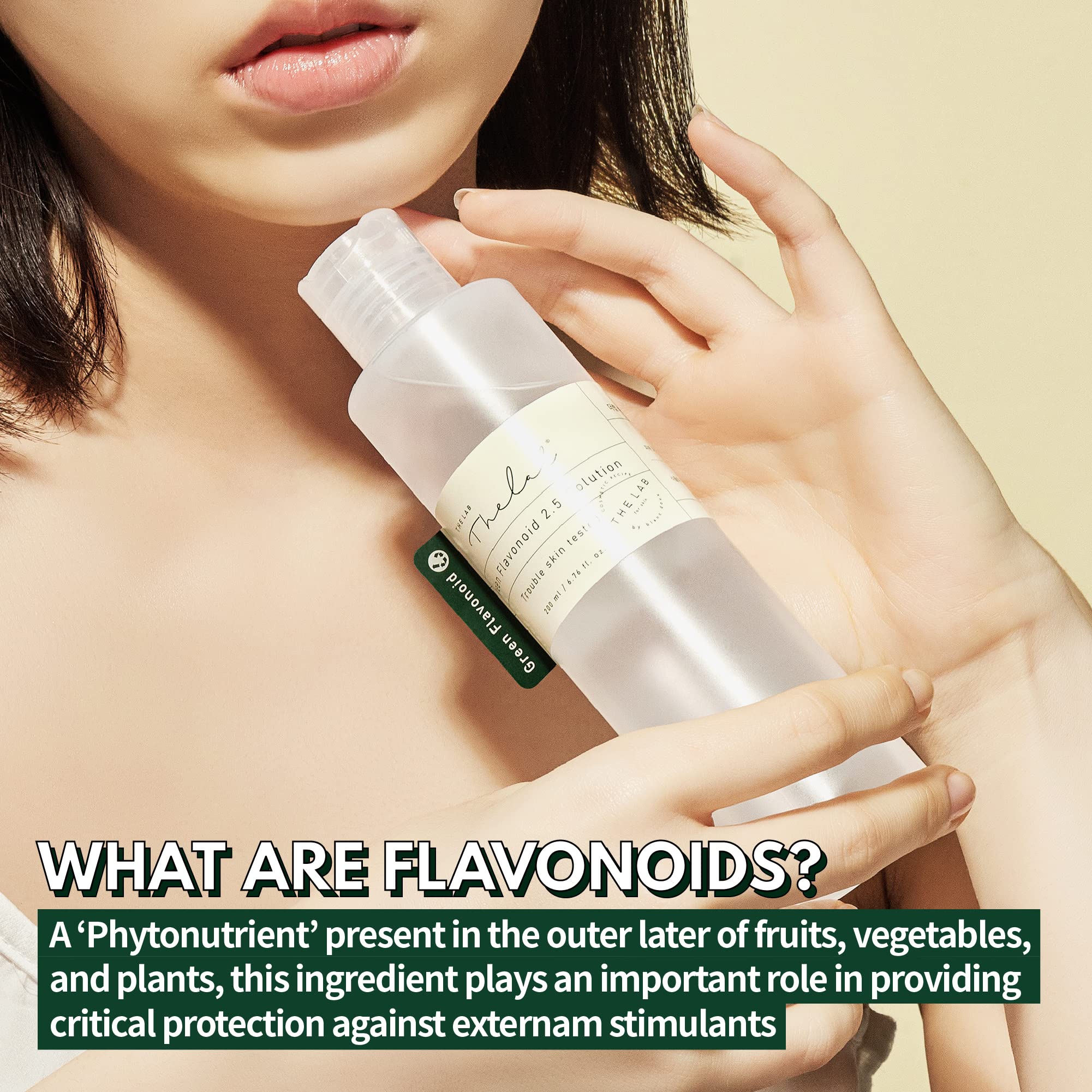 THE LAB BY BLANC DOUX Green Flavonoid 2.5 Skin Solution - Facial Toner Deep Penetration w/Liposome Tech Vegan Cruelty-Free Soothing for Sensitive Skin, Hydrating Care - 6.7 Fl Oz