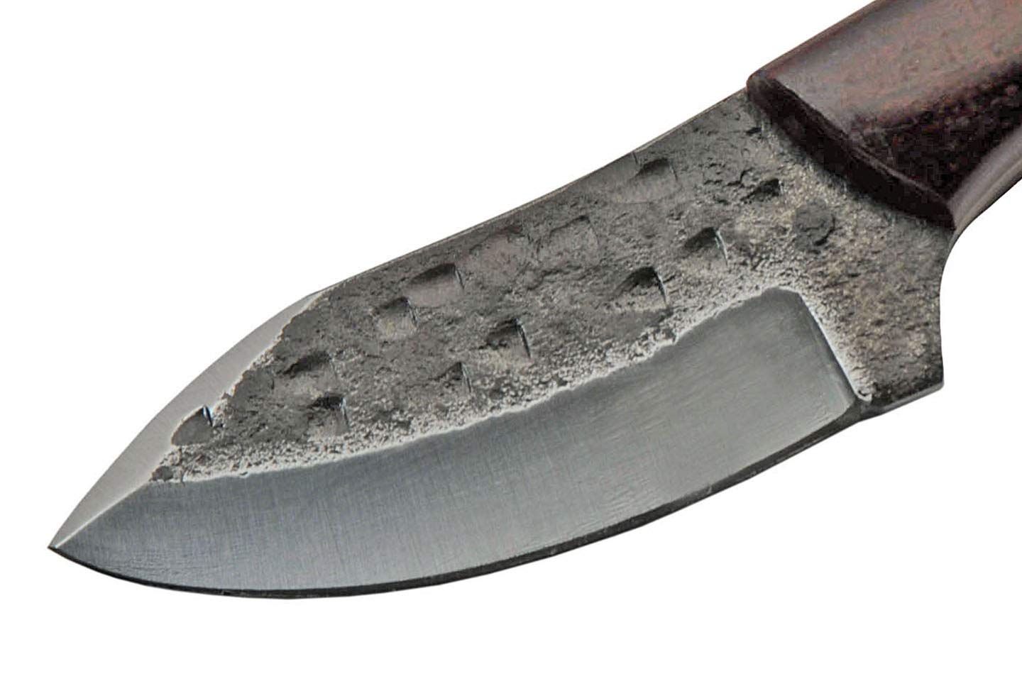 Szco Supplies 6" Hand Forged Blacksmith Style Skinning Knife with Leather Sheath 203423 Brown